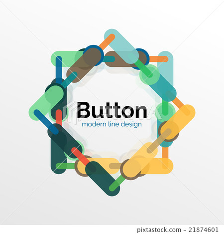 Thin line design geometric button, flat - Stock Illustration [21874601 ...