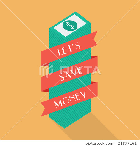 Money banknote with banner-插圖素材 [21877161] - PIXTA圖庫