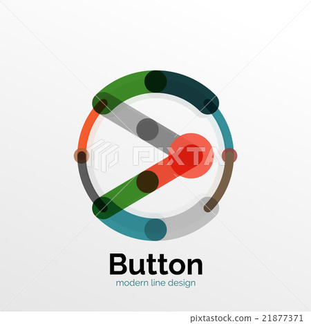 Thin line design geometric button, flat - Stock Illustration [21877371 ...