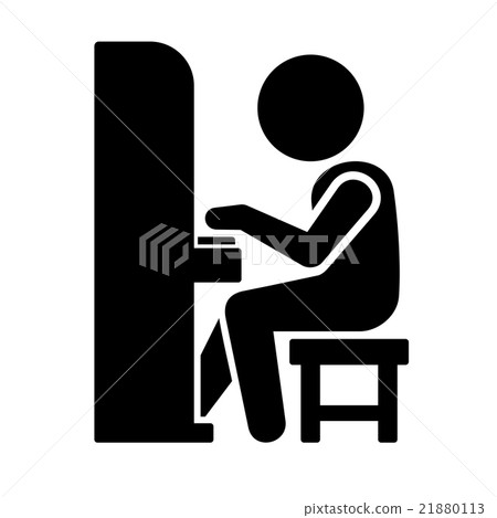 Pianist Playing Piano Icon. Vector - Stock Illustration [21880113] - PIXTA