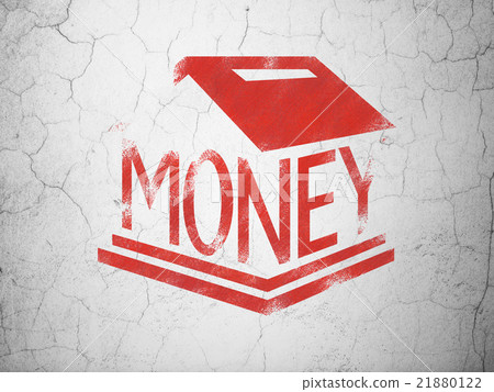 Money concept: Money Box on wall background - Stock Illustration ...