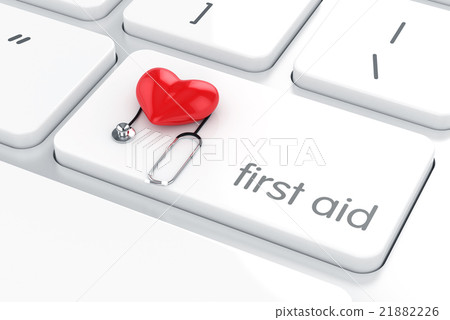 First aid concept red heart and stethoscope-插圖素材 [21882226] - PIXTA圖庫