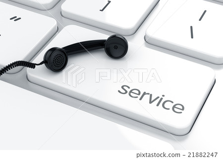 Service button on keyboard, phone receiver - Stock Illustration ...