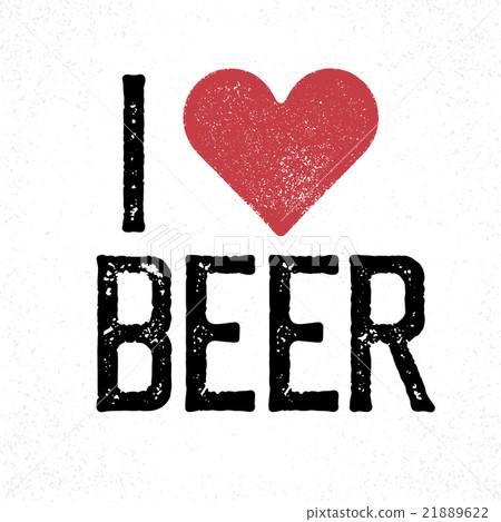 "I love beer" lettering. Print template for poster - Stock Illustration ...