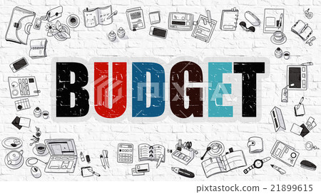Budget in Multicolor. Doodle Design. - Stock Illustration [21899615 ...