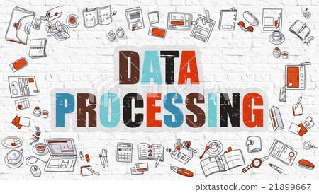 Data Processing in Multicolor. Doodle Design.-插圖素材 [21899667] - PIXTA圖庫