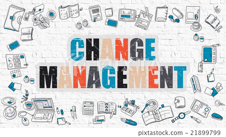 Change Management Concept with Doodle Design Icons - Stock Illustration ...
