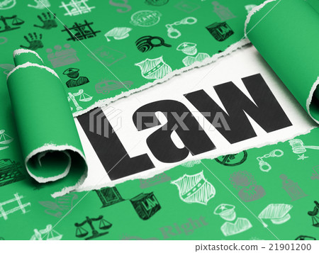 Law concept: black text Law under the piece of - Stock Illustration ...