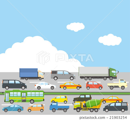 Car illustration of traffic jam - Stock Illustration [21903254] - PIXTA