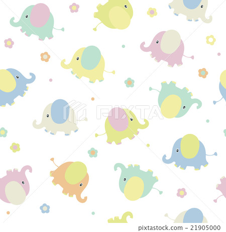 Vector elephants seamless pattern. - Stock Illustration [21905000] - PIXTA