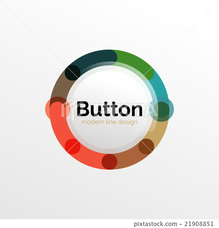 Thin line design geometric button, flat - Stock Illustration [21908851 ...