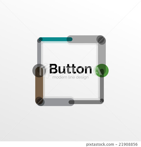 Thin line design geometric button, flat - Stock Illustration [21908856 ...