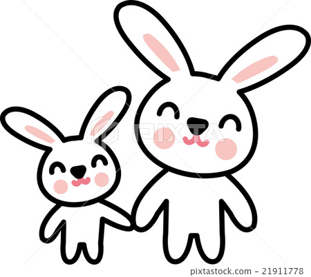 Parent and child character of whole animal rabbit - Stock Illustration ...