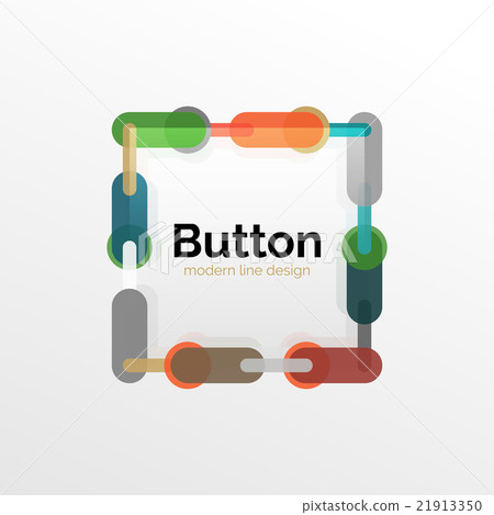 Thin line design geometric button, flat - Stock Illustration [21913350 ...