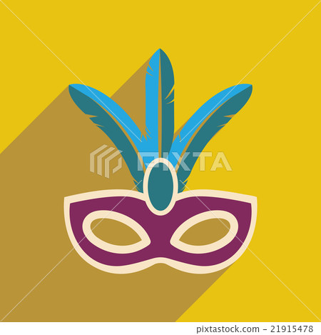 Flat web icon with long shadow Carnival mask - Stock Illustration ...