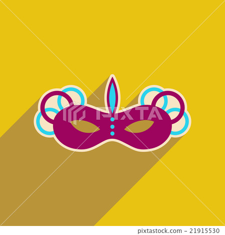 Flat web icon with long shadow Carnival mask - Stock Illustration ...