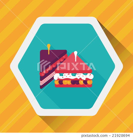 sandwich flat icon with long shadow,eps10 - Stock Illustration ...