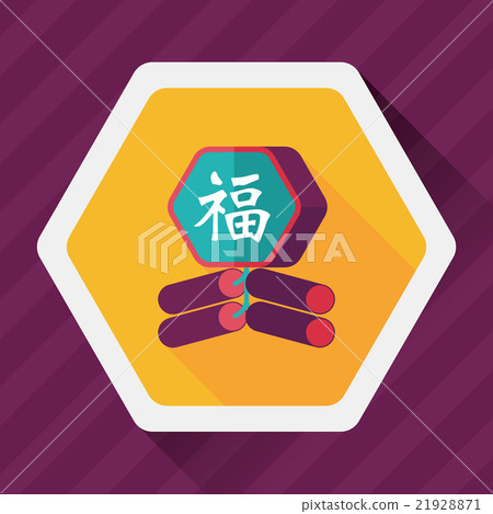 Chinese New Year flat icon, eps10, word Fu,... - Stock Illustration ...