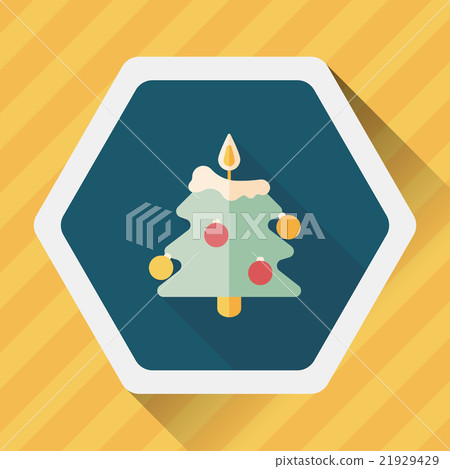 Christmas tree flat icon with long shadow, eps10 - Stock Illustration ...