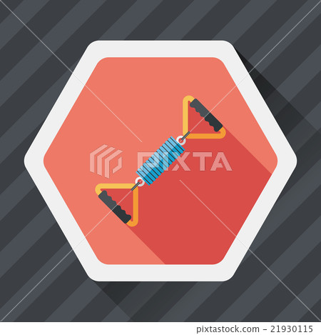 spring tension fitness equipment flat icon with... - Stock Illustration ...