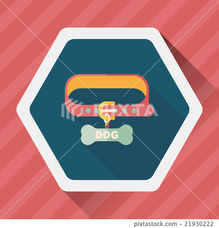 Pet dog chains flat icon with long shadow,eps10 - Stock Illustration ...