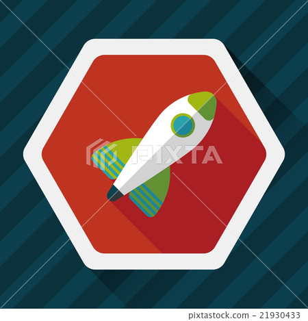 Rocket flat icon with long shadow,eps10 - Stock Illustration [21930433 ...