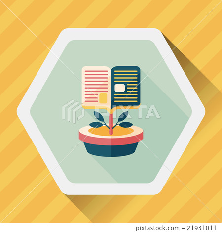 book tree flat icon with long shadow,eps10 - Stock Illustration ...