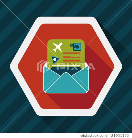 mail Air ticket flat icon with long shadow - Stock Illustration ...