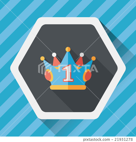 champion crown flat icon with long shadow,eps10 - Stock Illustration ...