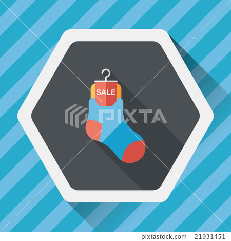 shopping sale socks flat icon with long... - Stock Illustration ...