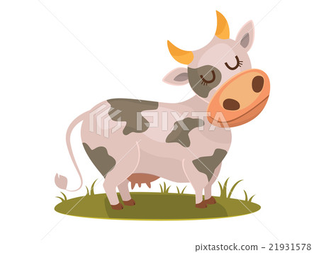 Funny isolated bitmap cow - Stock Illustration [21931578] - PIXTA