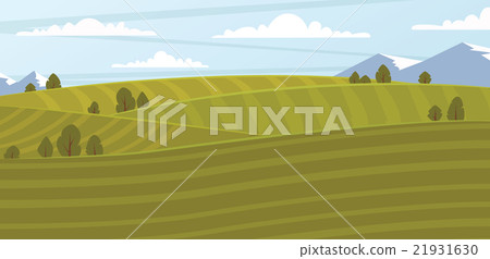 Farm field, bitmap illustration - Stock Illustration [21931630] - PIXTA