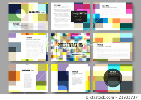 Set of 9 templates for presentation slides - Stock Illustration ...