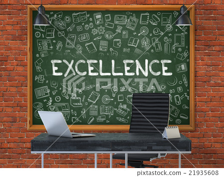 Excellence Concept. Doodle Icons on Chalkboard. - Stock Illustration ...