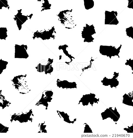 simple maps of different country seamless pattern - Stock Illustration ...
