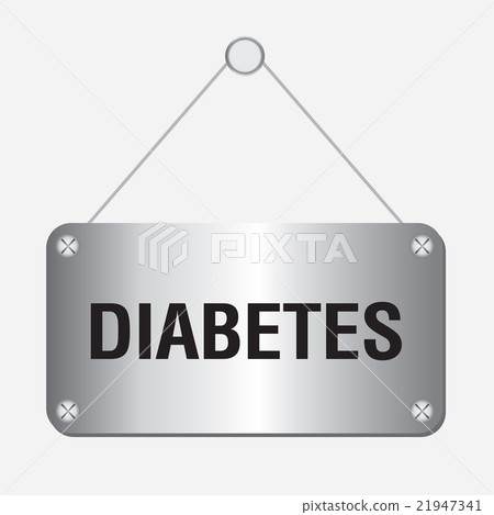 silver metallic diabetes sign hanging on the wall - Stock Illustration ...