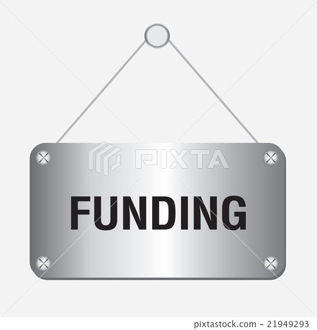 silver metallic funding sign hanging on the wall - Stock Illustration ...