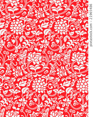 Continuous flower pattern - Red-A - Stock Illustration [21965486] - PIXTA