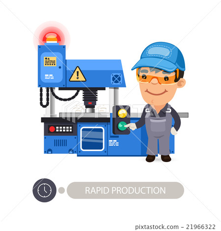 Worker and Milling Machine - Stock Illustration [21966322] - PIXTA