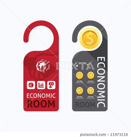 Paper door handle lock hangers concept economic - Stock Illustration ...