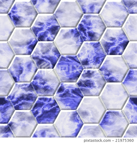 blue marble hexacomb tiling seamless pattern - Stock Illustration ...