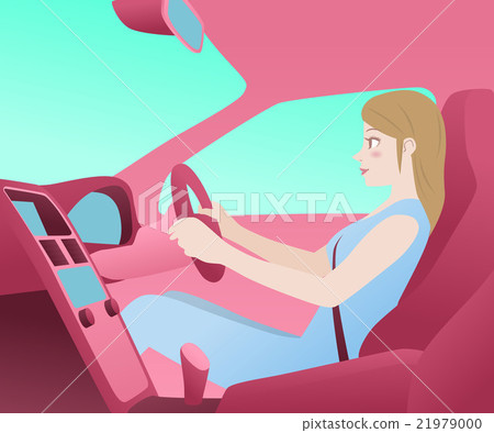 Driver's woman driver in the car - Stock Illustration [21979000] - PIXTA
