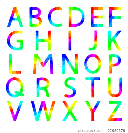 Rainbow letters of the alphabet, vector - Stock Illustration [21980676 ...