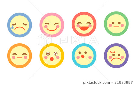 Simple expression icon cute emotional set - Stock Illustration ...