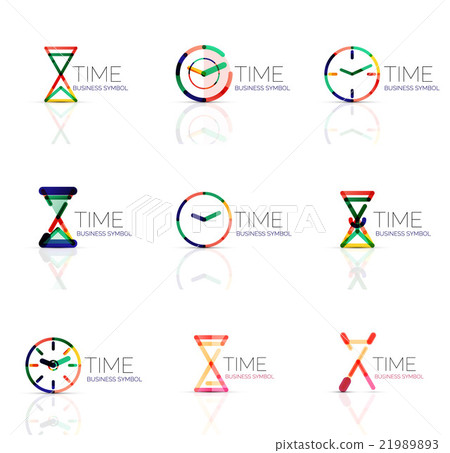 Geometric clock and time icon set - Stock Illustration [21989893] - PIXTA