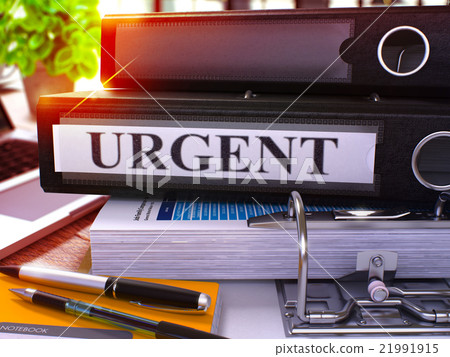 Black Office Folder with Inscription Urgent. - Stock Illustration ...