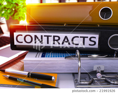 Black Ring Binder with Inscription Contracts. - Stock Illustration ...