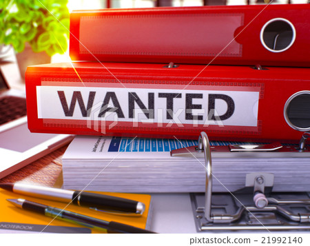 Red Ring Binder with Inscription Wanted. - Stock Illustration [21992140 ...