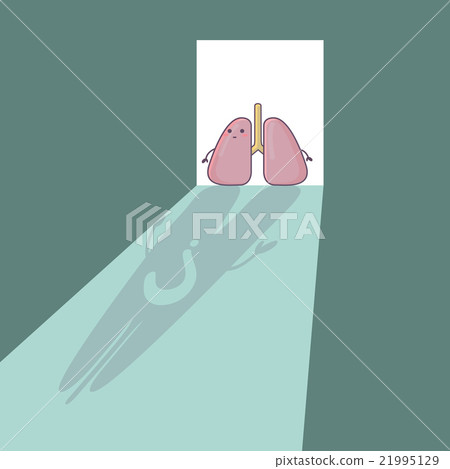 cartoon lung with question mark - Stock Illustration [21995129] - PIXTA