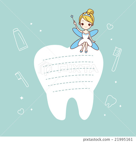 tooth note with tooth fairy - Stock Illustration [21995161] - PIXTA
